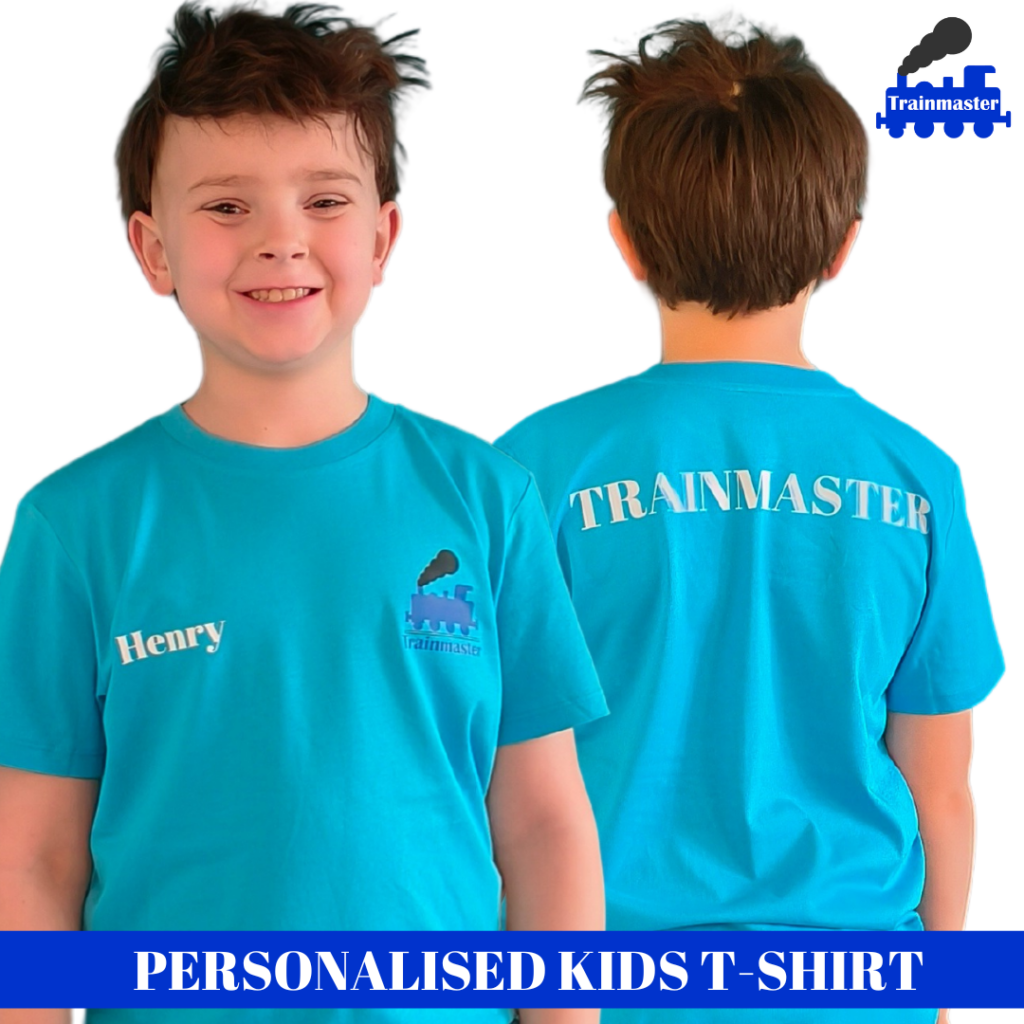 Kid’s personalised Trainmaster t-shirt – Trainmaster